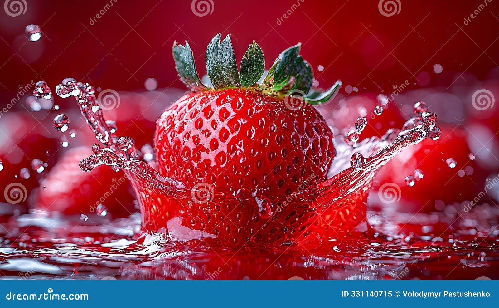 A Strawberry Splashing into a Pool of Water Stock Image - Image of ...