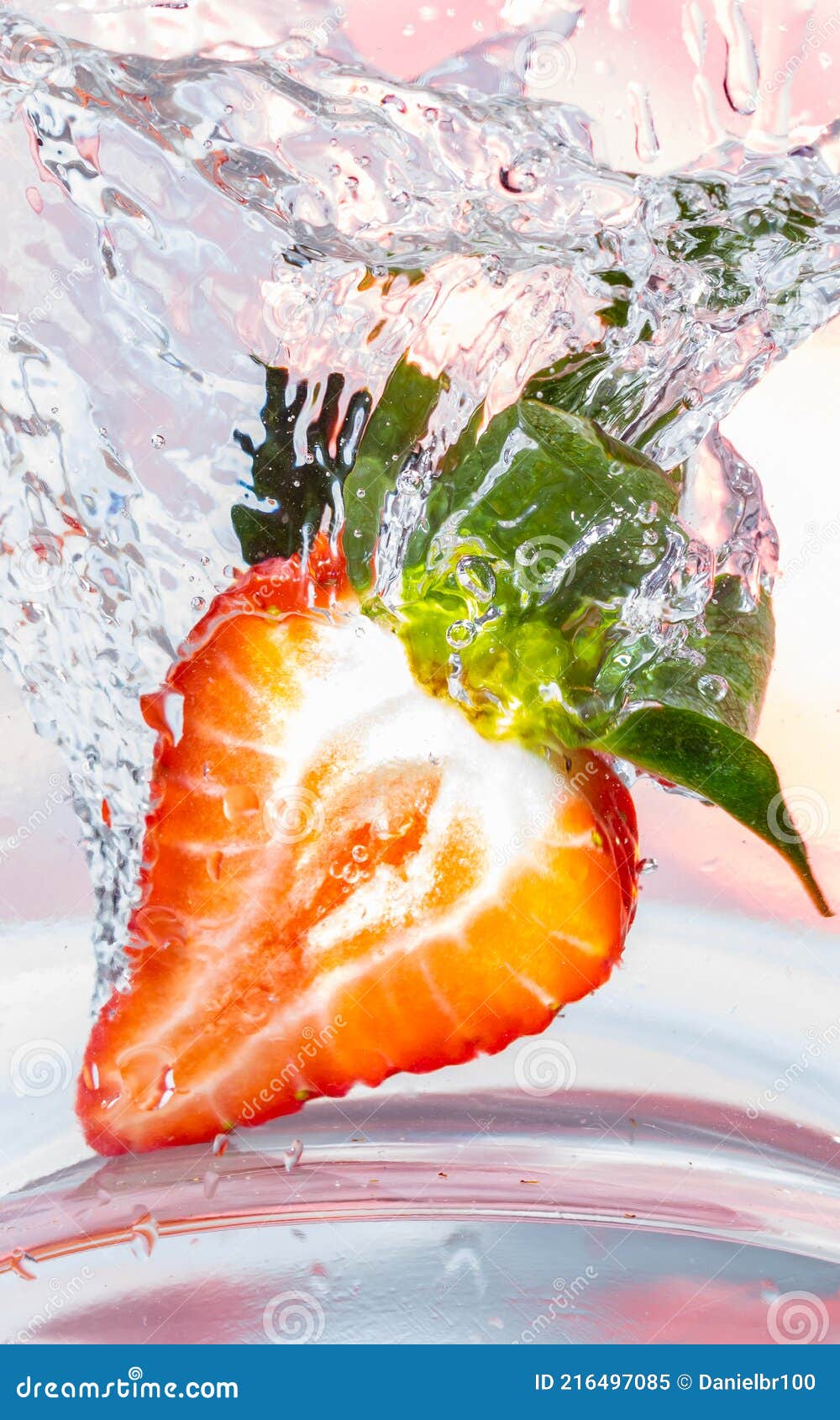 Strawberry in water stock image. Image of tasty, splashing - 216497085