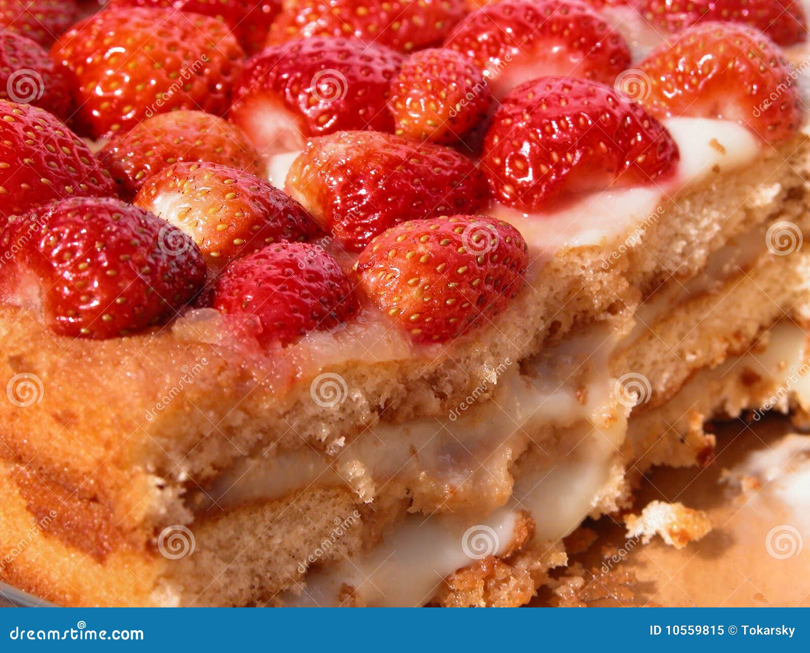 Strawberry Sponge Cake stock image. Image of baked, natural - 10559815