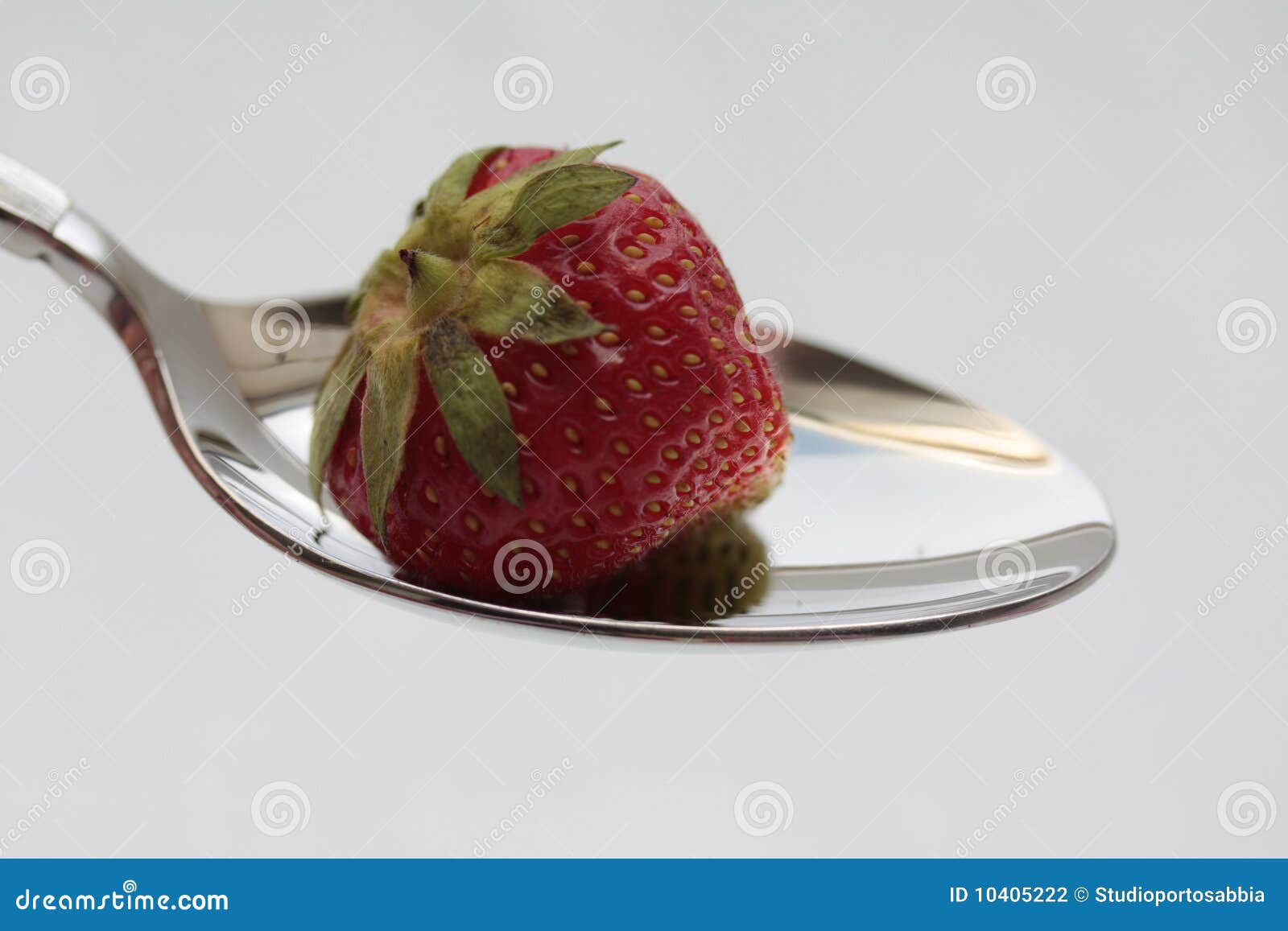 Strawberry on a spoon stock photo. Image of natural, healthy - 10405222