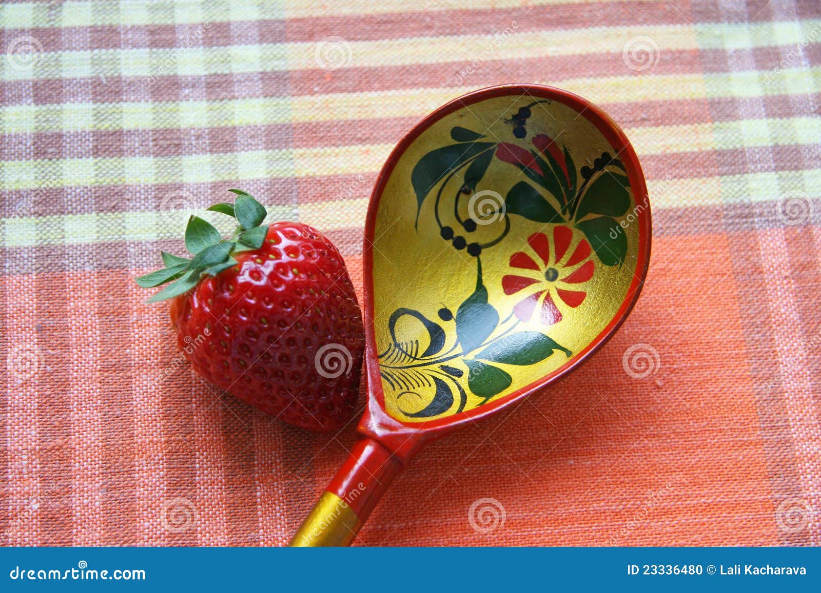 Strawberry and a spoon stock photo. Image of strawberry - 23336480