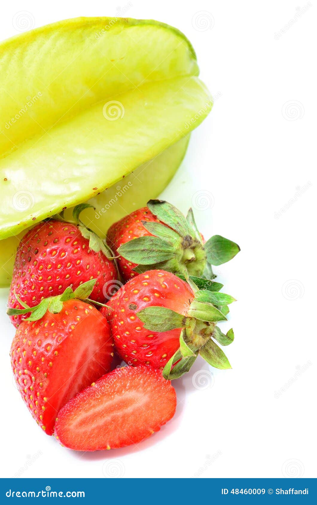 Strawberry and star fruit stock image. Image of green - 48460009