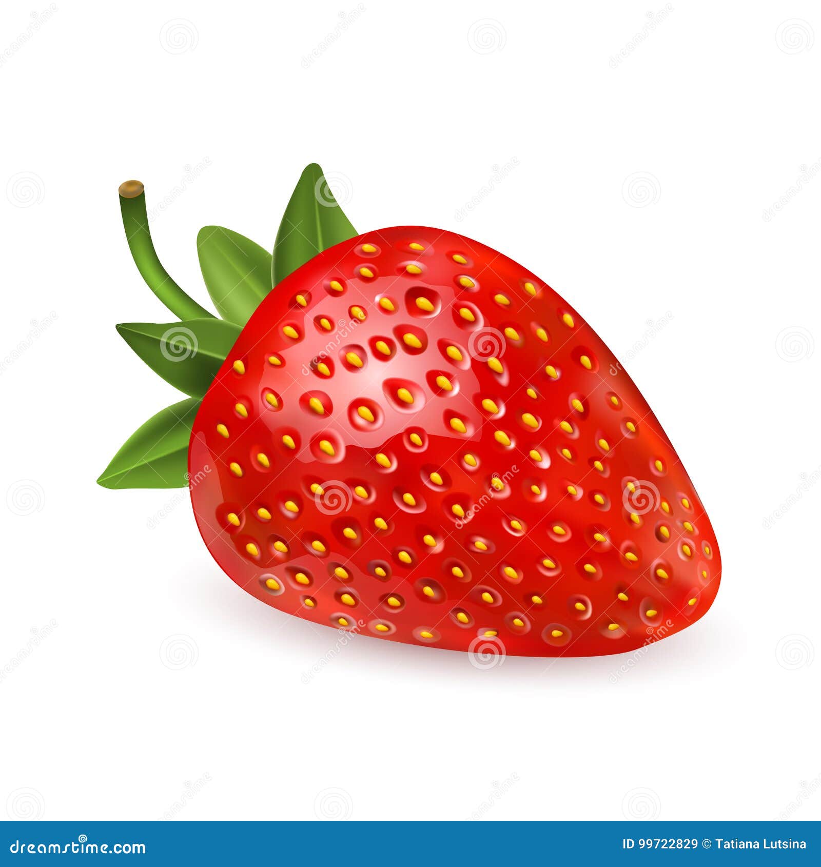 Strawberry Sweet Fruit 3d Vector Icons Set Realistic Illustration