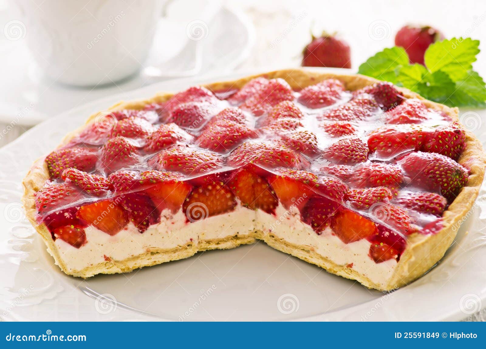 Strawberry tart stock image. Image of food, caffee, curd - 25591849