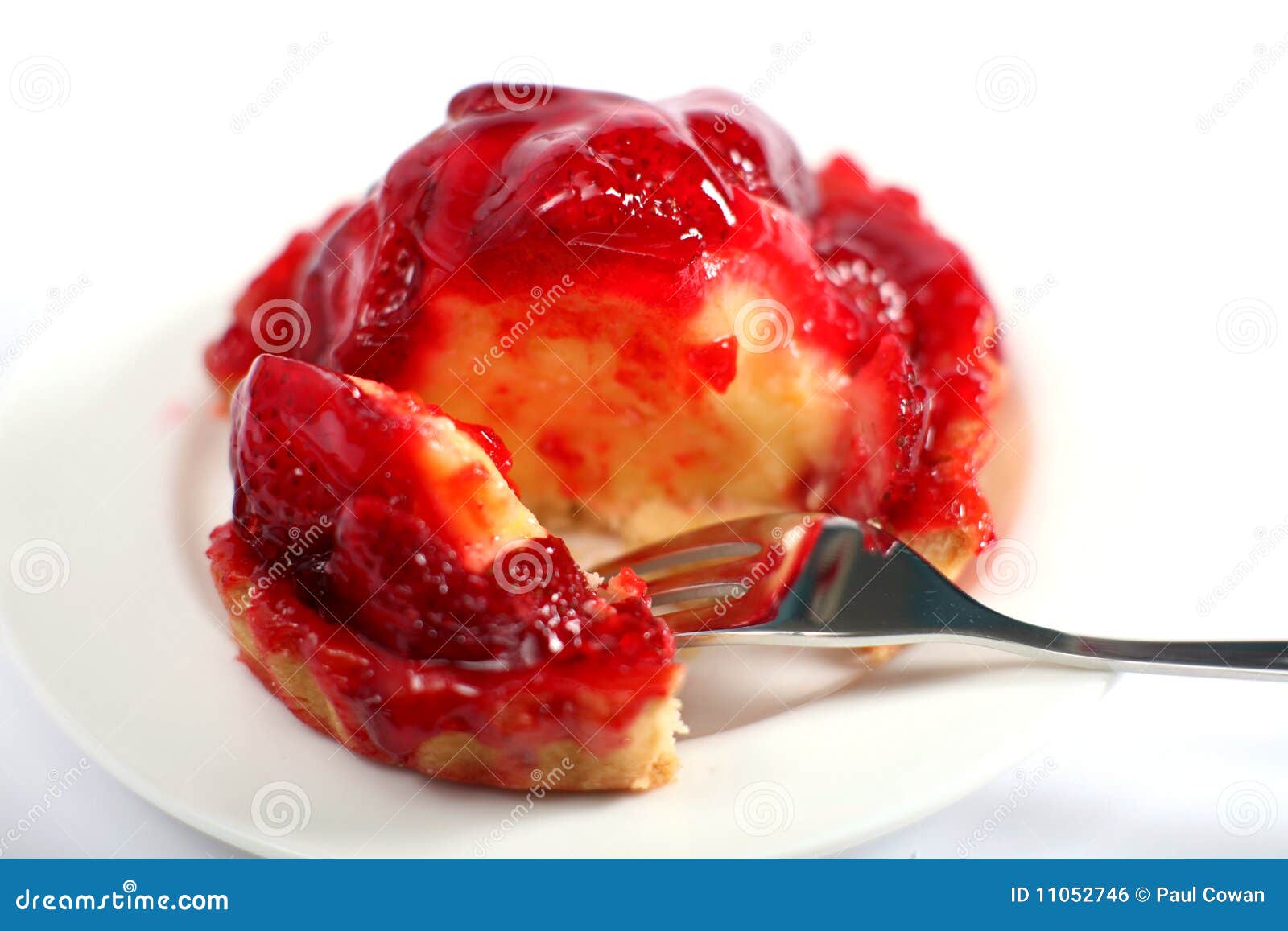 Strawberry Tart Broken Open Stock Photo - Image of strawberry, eating ...