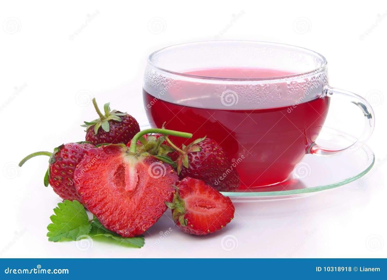 Strawberry tea stock photo. Image of leaf, ptisan, refreshment - 10318918