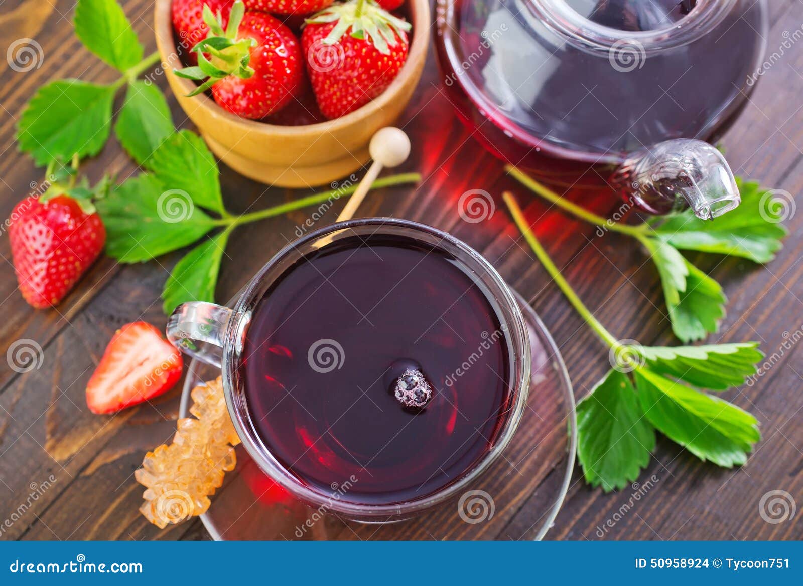Strawberry tea stock photo. Image of aroma, summer, ripe - 50958924