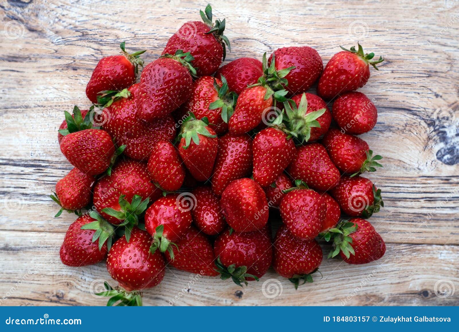 Strawberry on Top of a Wooden Table Stock Image - Image of birthday ...