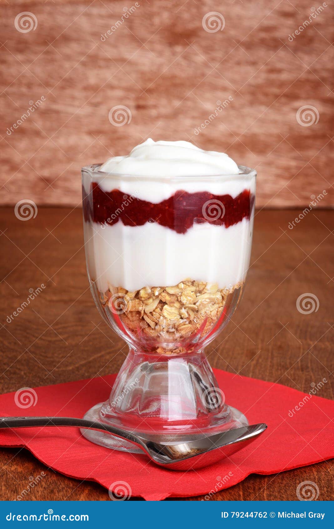 Strawberry Vanilla Parfait with Spoon Stock Photo - Image of dairy ...