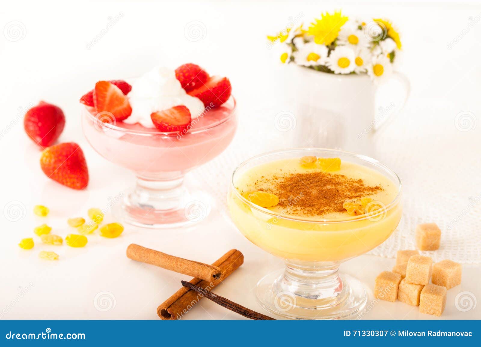 Strawberry and Vanilla Pudding Stock Image - Image of dandelion ...