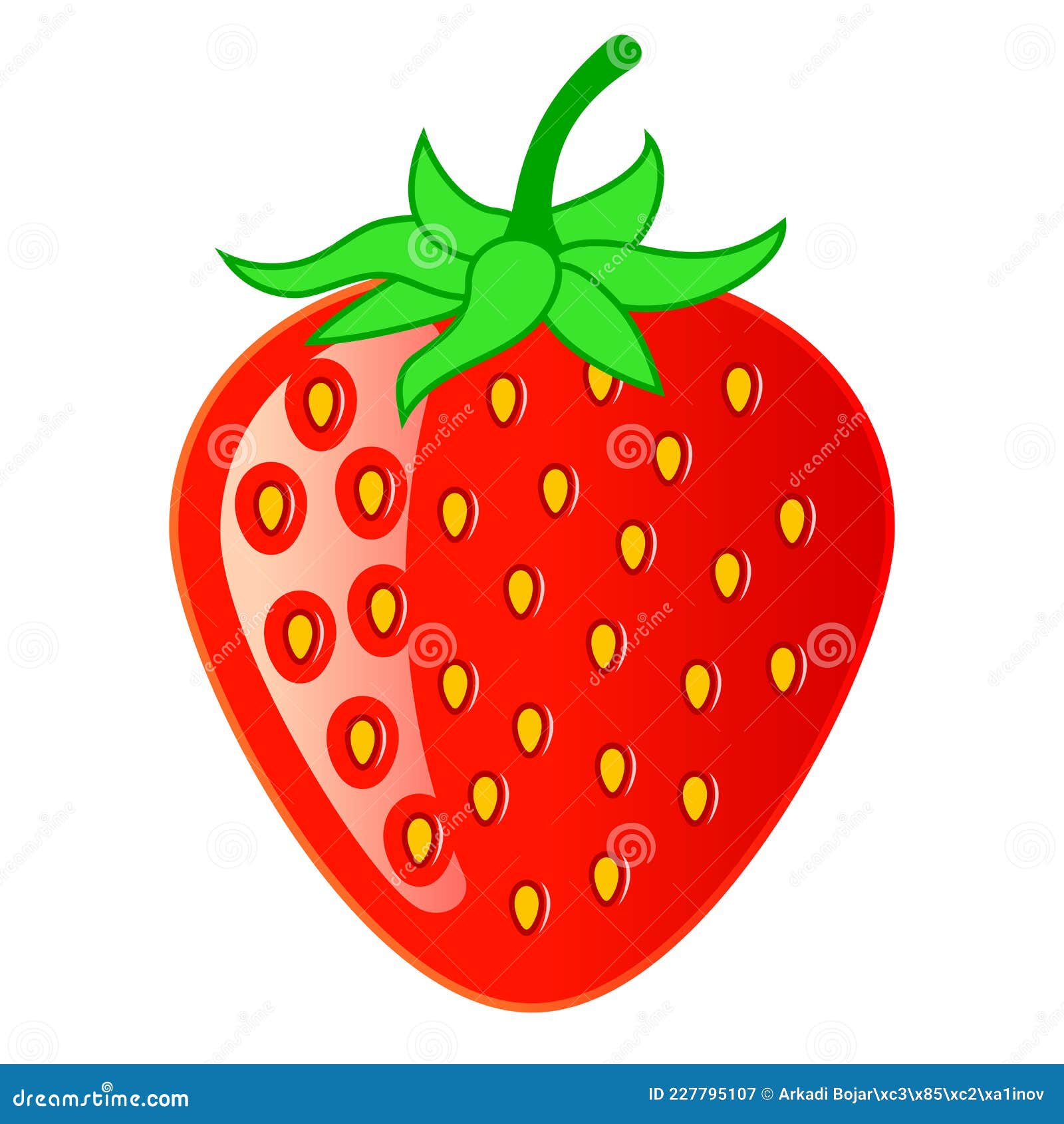 Strawberry vector cartoon stock vector. Illustration of natural - 227795107