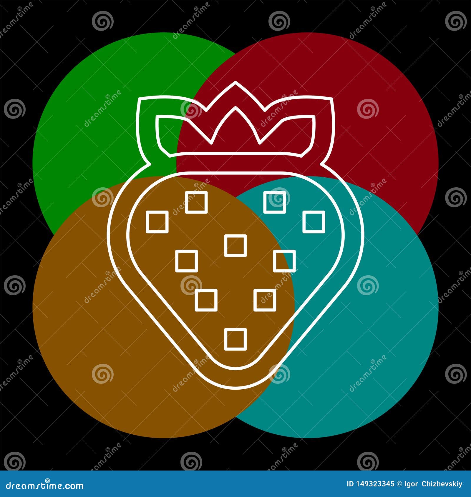 Strawberry vector icon stock vector. Illustration of background - 149323345
