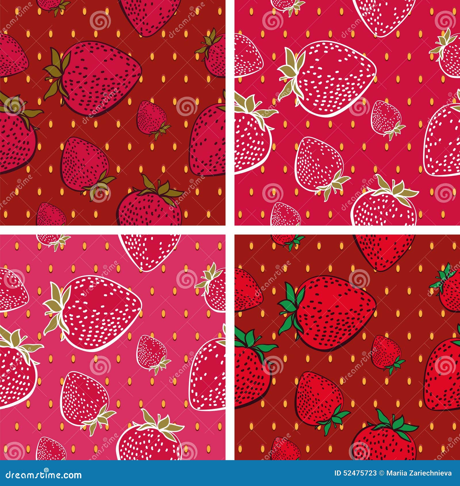 Strawberry Vector Seamless Texture Stock Vector - Illustration of ...