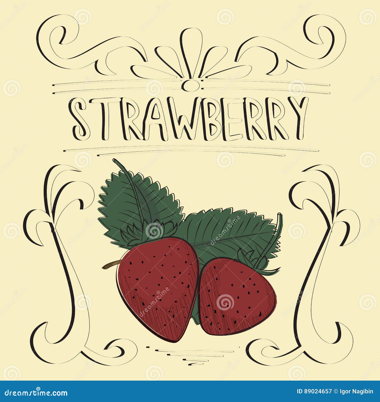 Strawberry vintage poster stock vector. Illustration of berry - 89024657