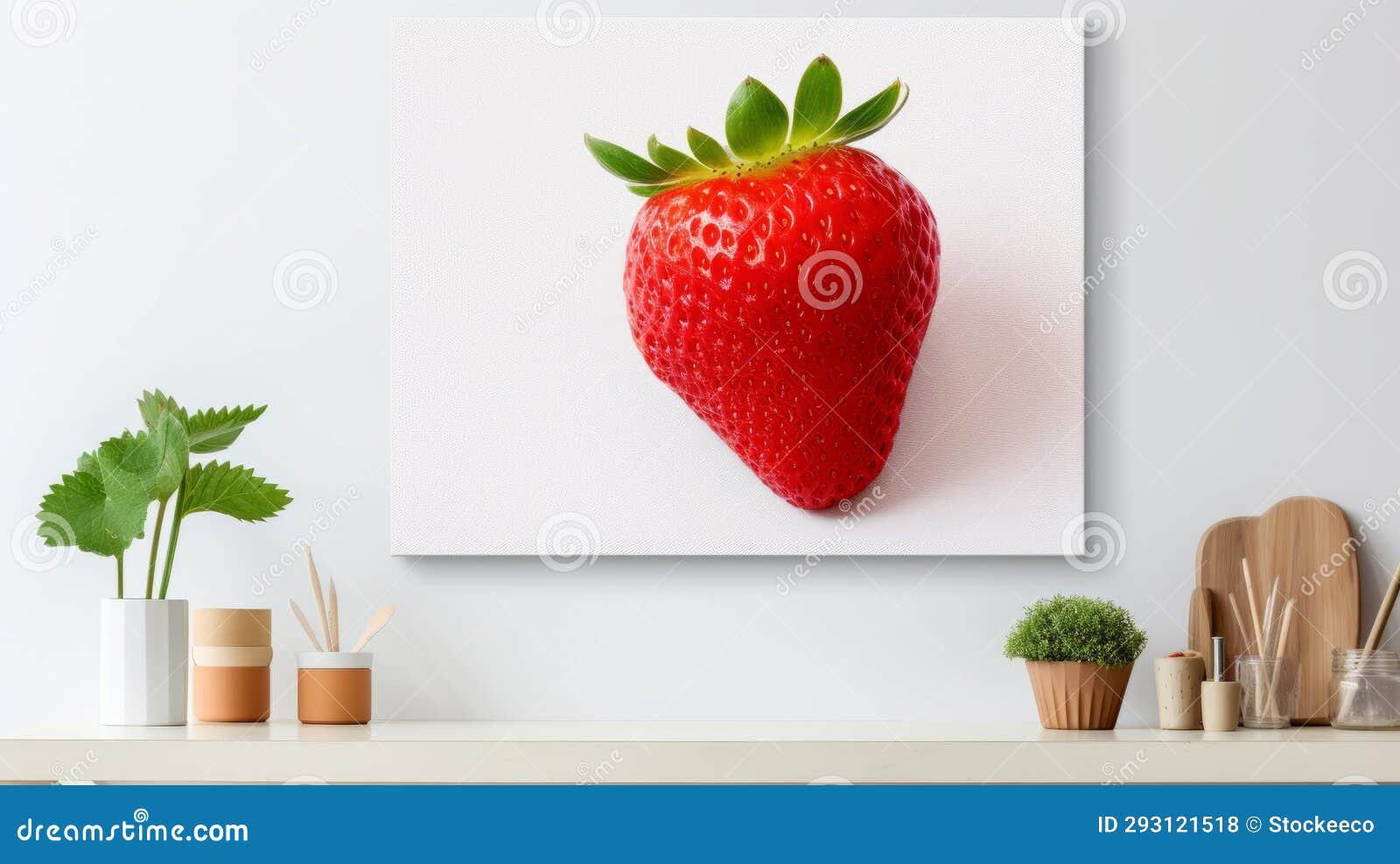 Strawberry Wall Art: Bold, Precise, and Subtle Tonal Values Stock ...