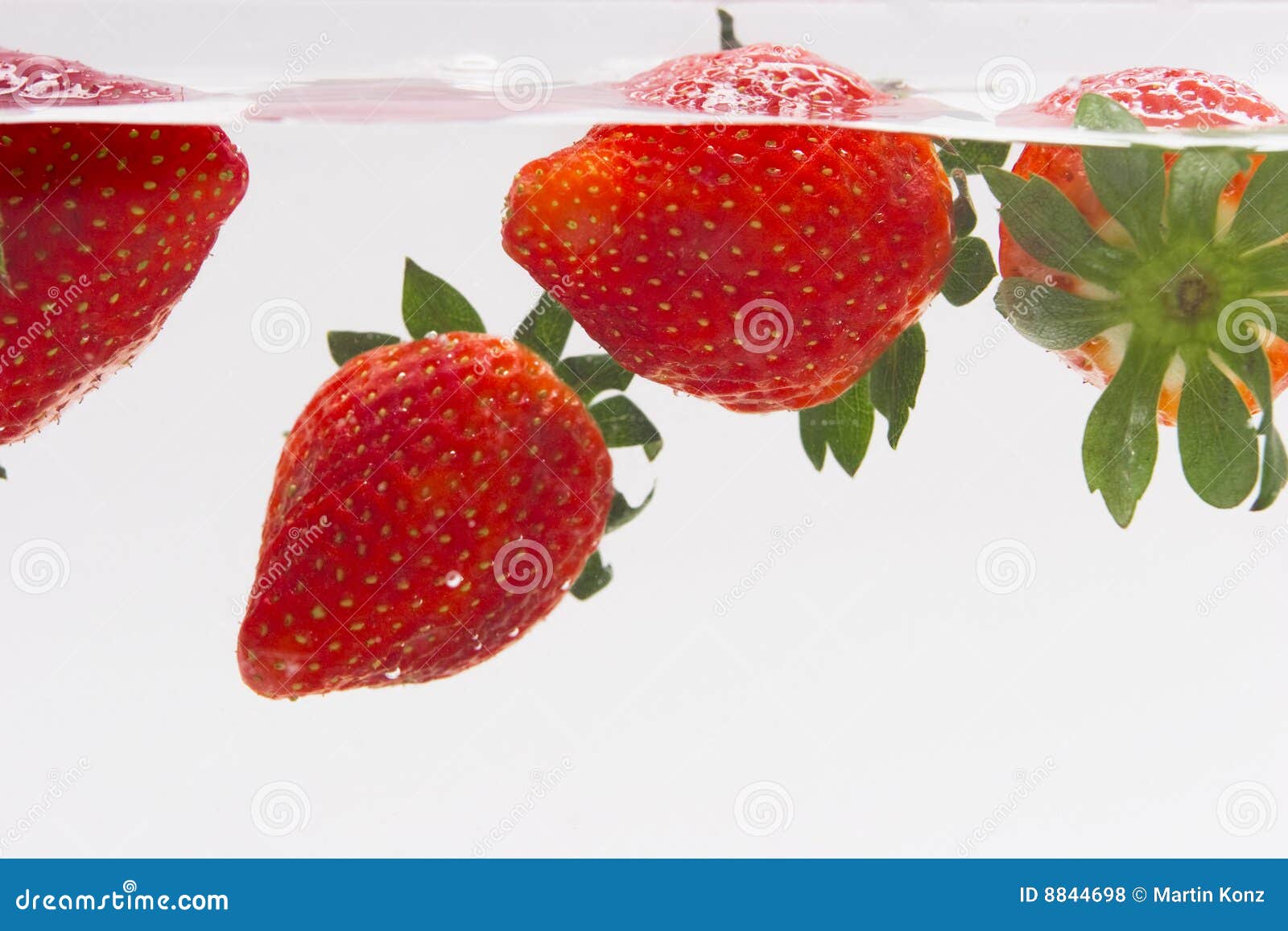 Strawberry in water stock photo. Image of dipping, bubbles - 8844698