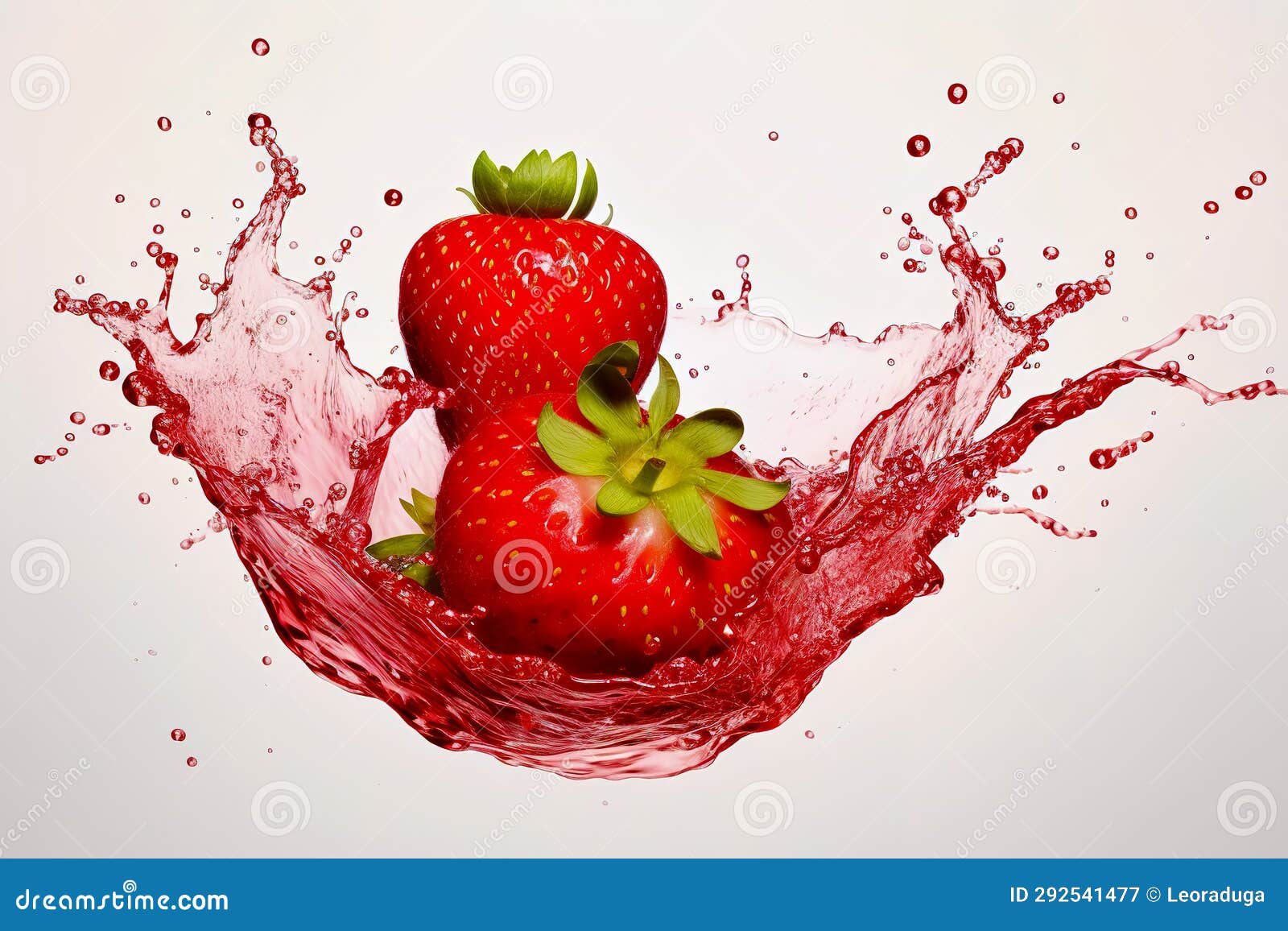 Strawberry with Water Splash on a White Background. Generative AI Stock ...