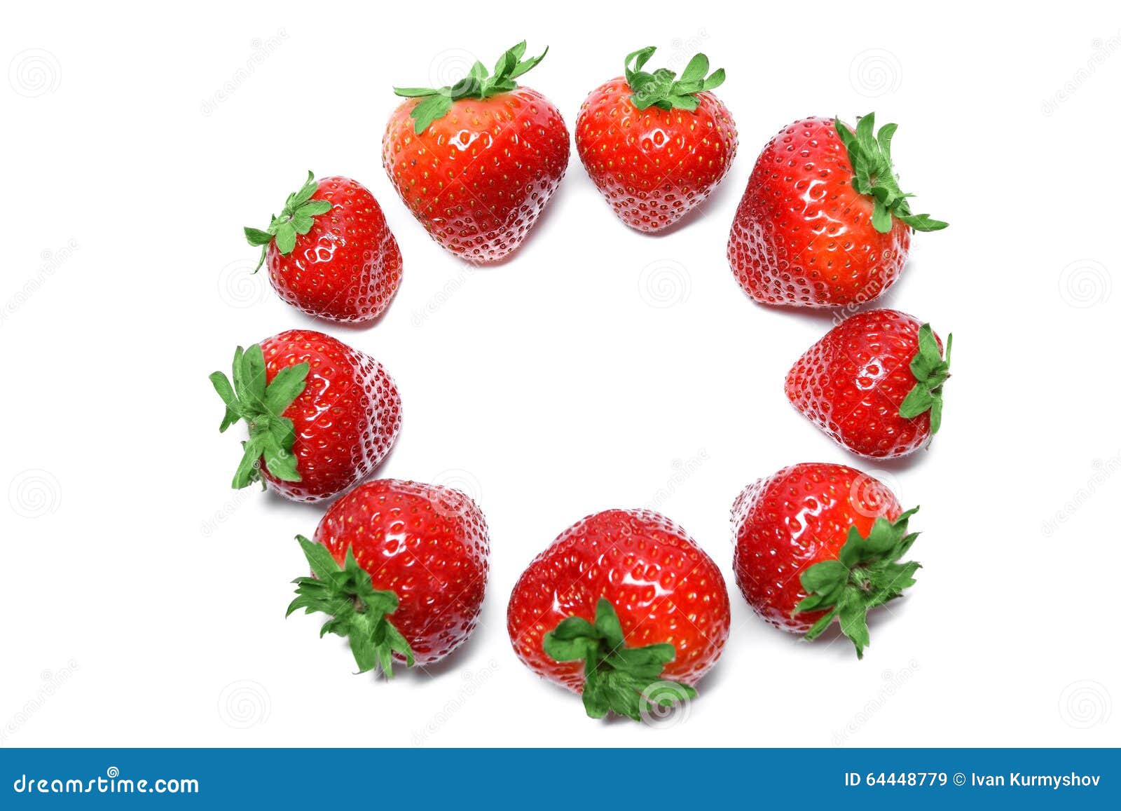 Strawberry on White Background Top View Stock Image - Image of organic ...