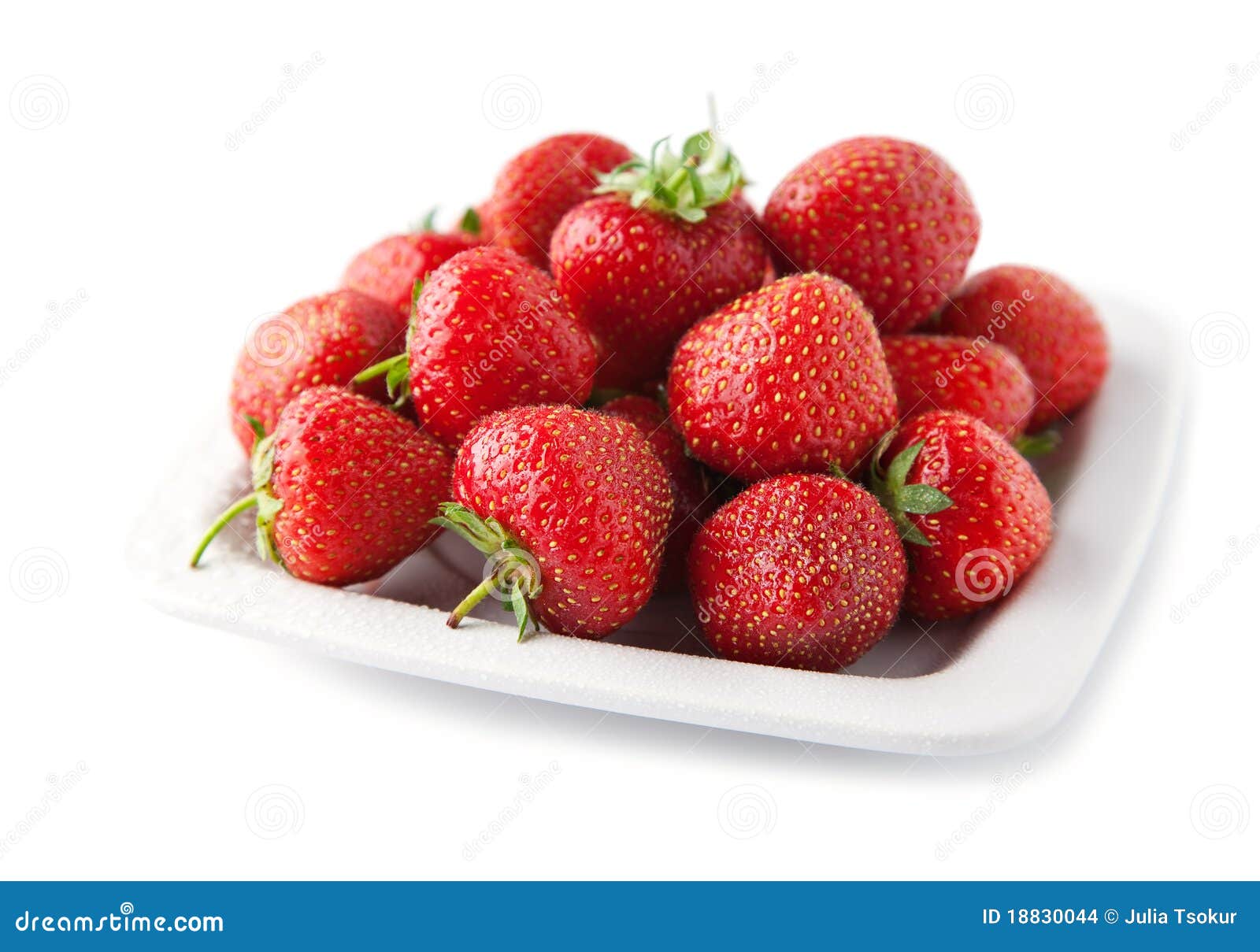 Strawberry in white plate stock photo. Image of healthy - 18830044