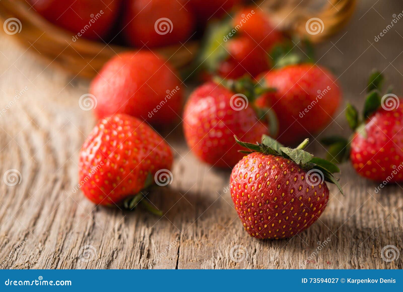 Strawberry on the Wooden Table Stock Image - Image of vitamin, brown ...