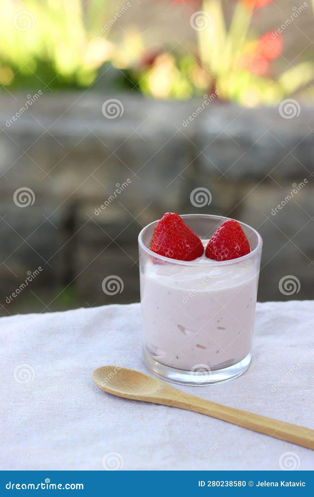 Strawberry Yoghurt stock photo. Image of smoothie, summer - 280238580