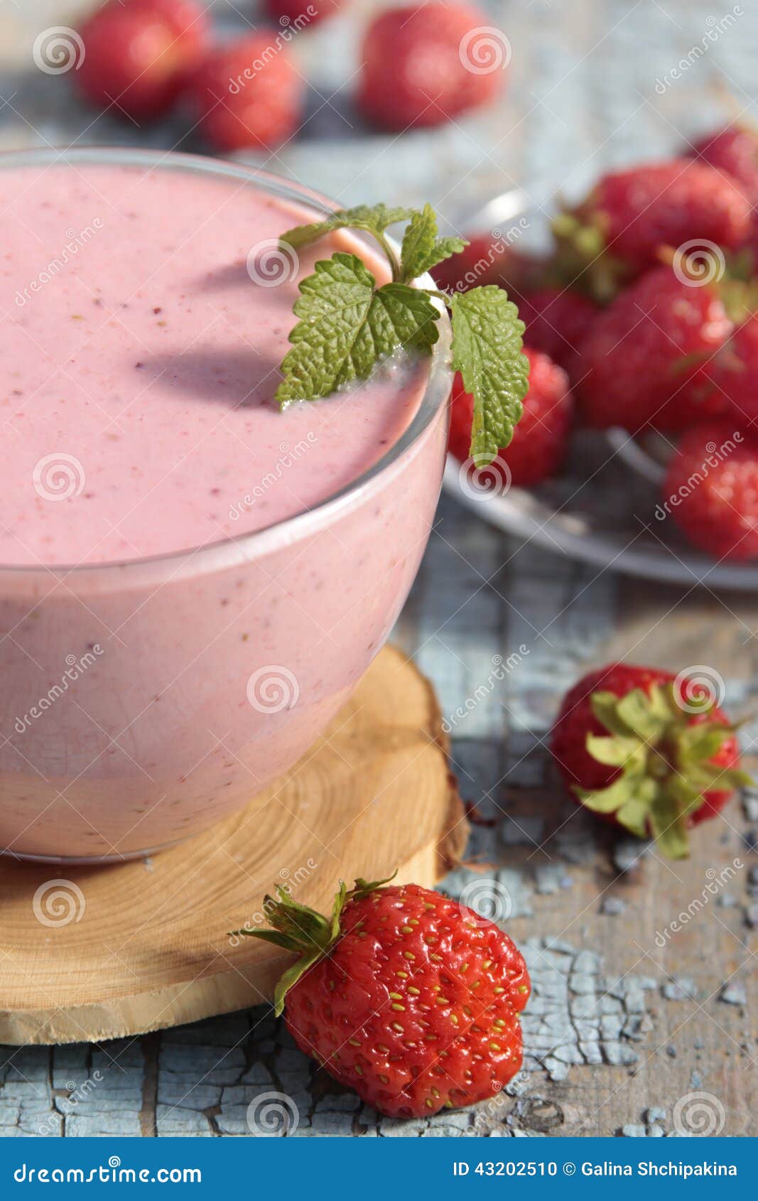 Strawberry-yogurt drink. stock photo. Image of tasting - 43202510