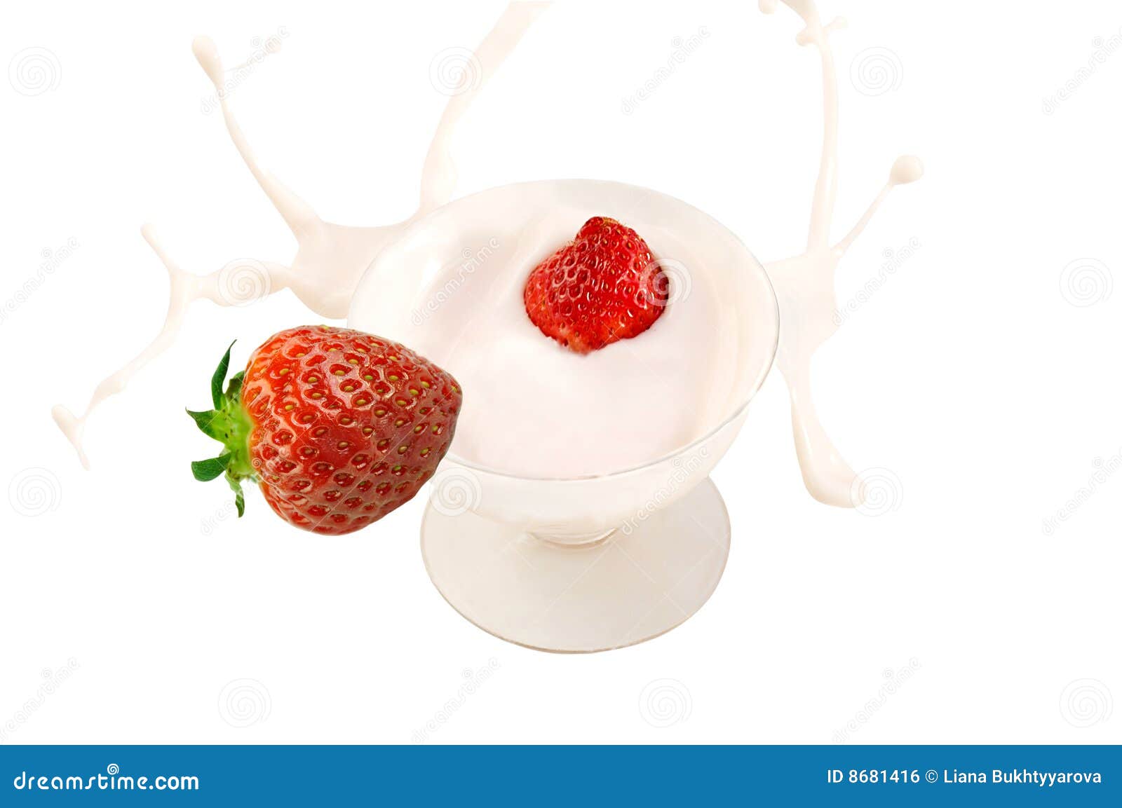 Strawberry yogurt splash. stock photo. Image of dieting - 8681416