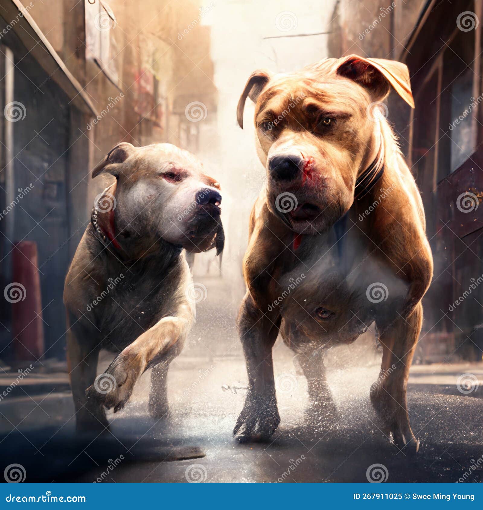 The Stray Dogs Fight at the Street Stock Image - Image of confrontation ...