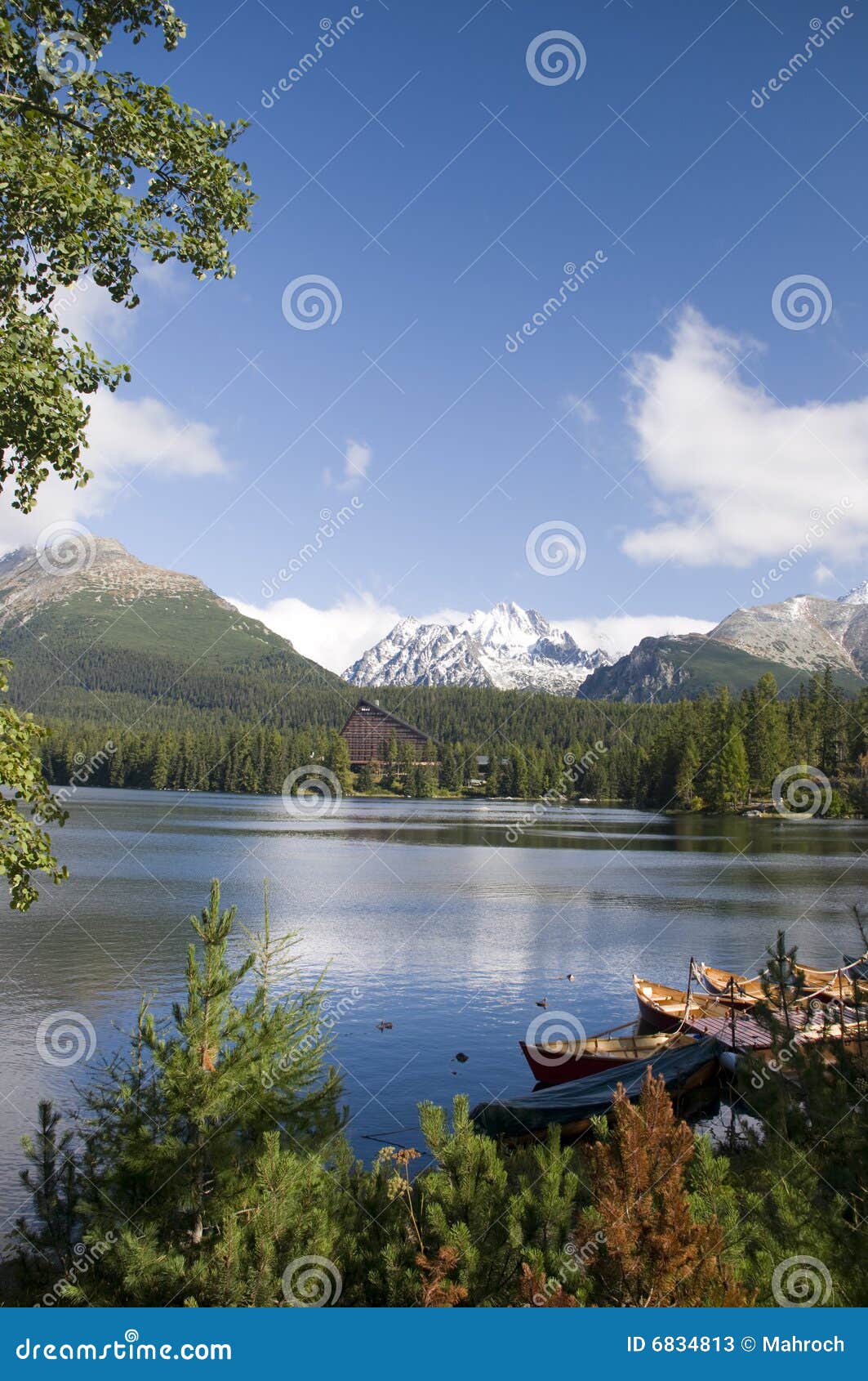 Strbske pleso Lake stock image. Image of environment, architecture ...