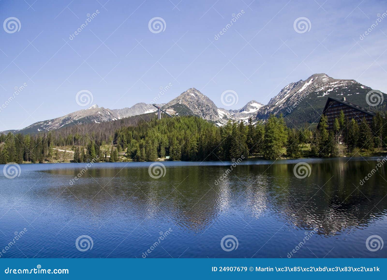 Strbske Pleso lake resort editorial stock image. Image of tarn - 24907679