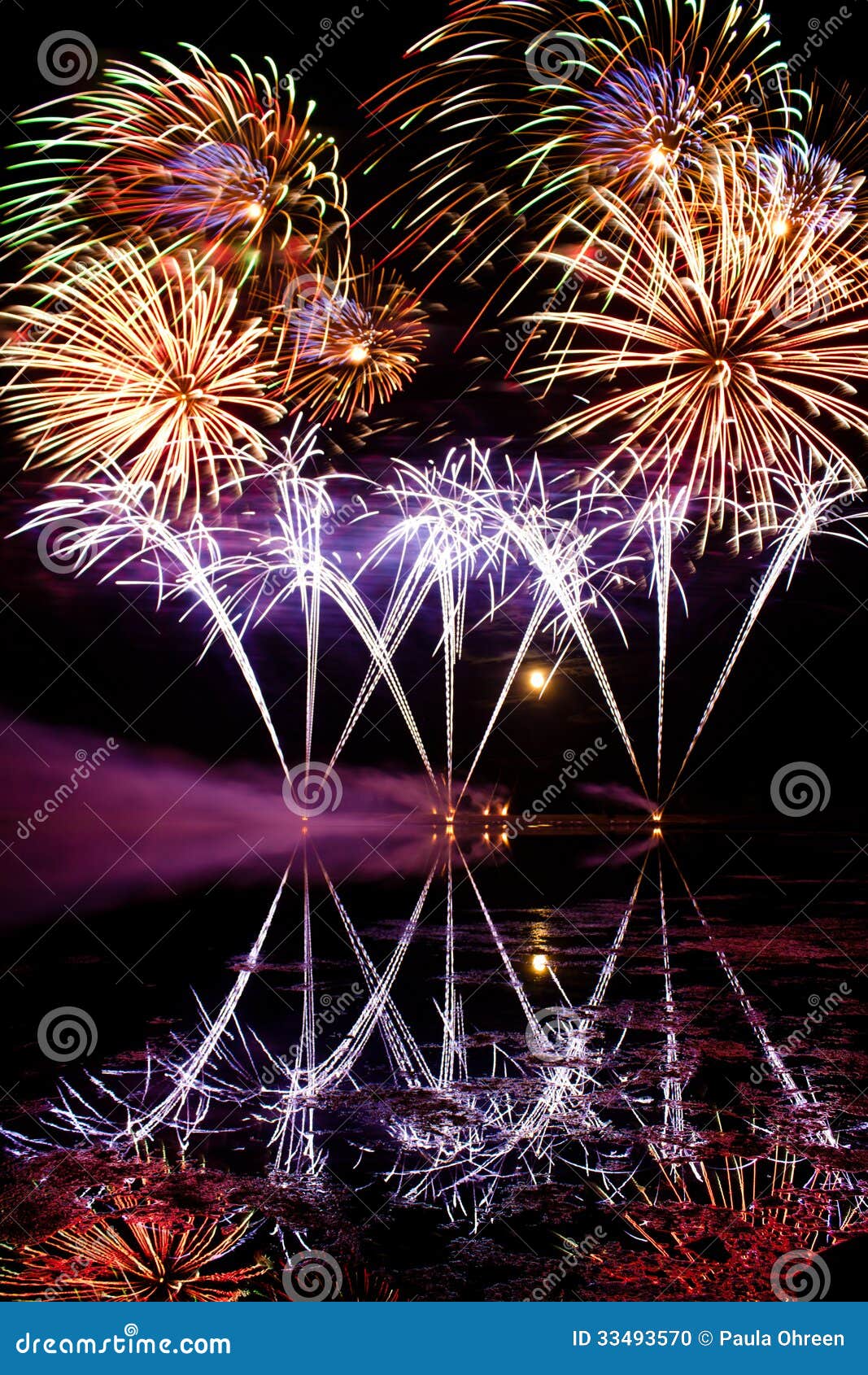 Streaks of Blue Fireworks stock photo. Image of canada - 33493570