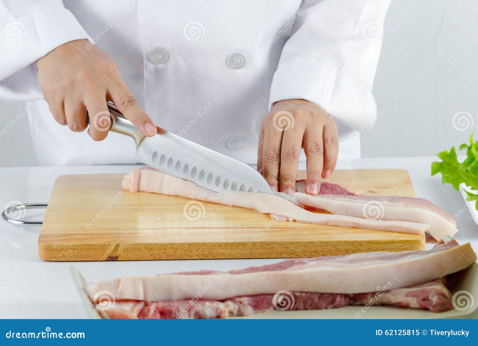 Streaky pork stock image. Image of diet, knife, bone - 62125815
