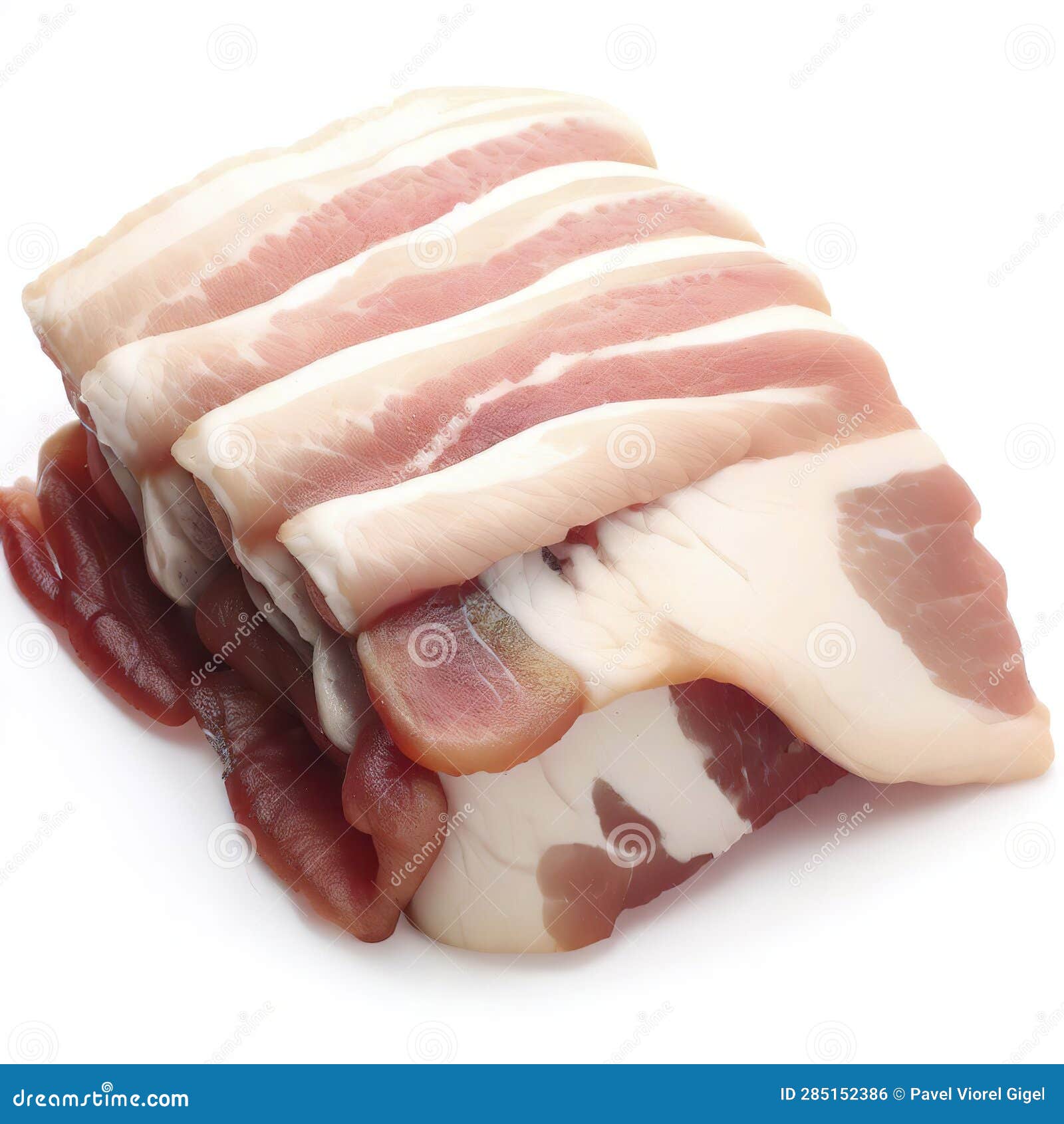 Streaky Pork Isolated on White Background Stock Illustration ...