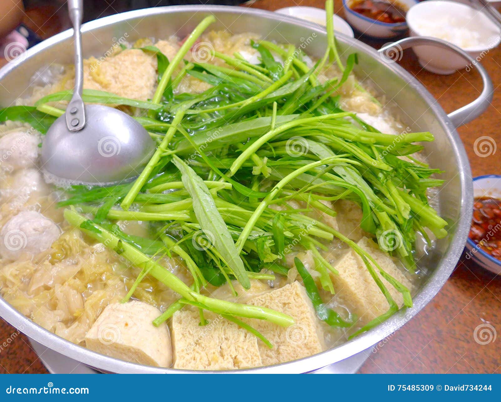 Streaky Pork with Pickled Cabbage and Meat Balls Stock Image - Image of ...