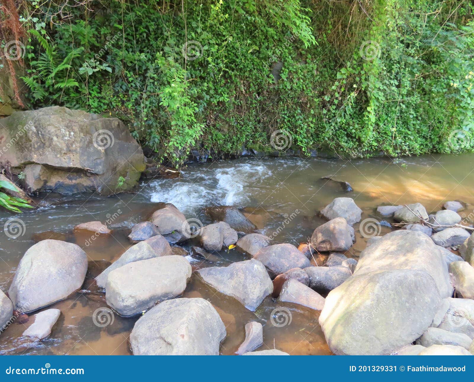 A Stream and an Array of Rocks in a Beautiful Garden Stock Image ...