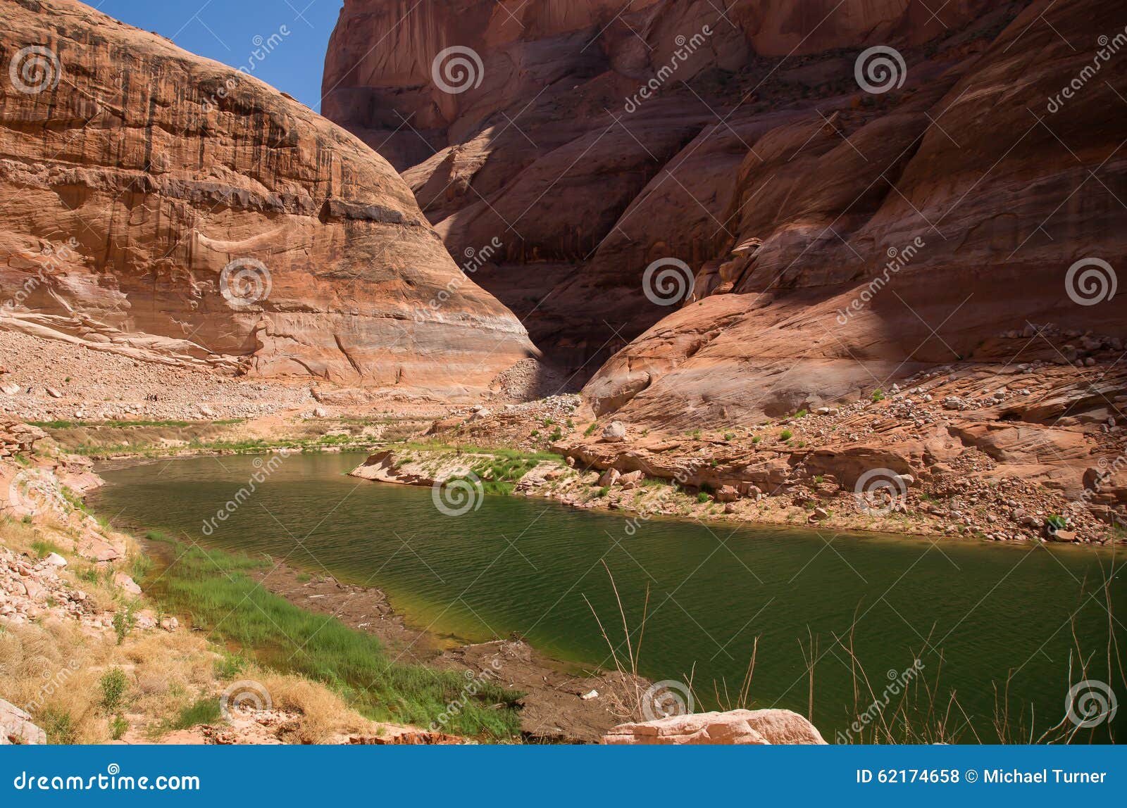 Stream in Back Canyons at Lake Powell Stock Photo - Image of desert ...