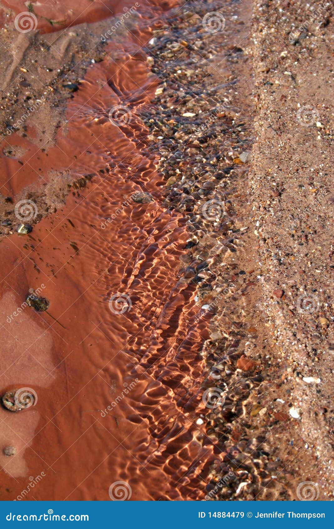 Stream on beach stock image. Image of water, pebbles - 14884479