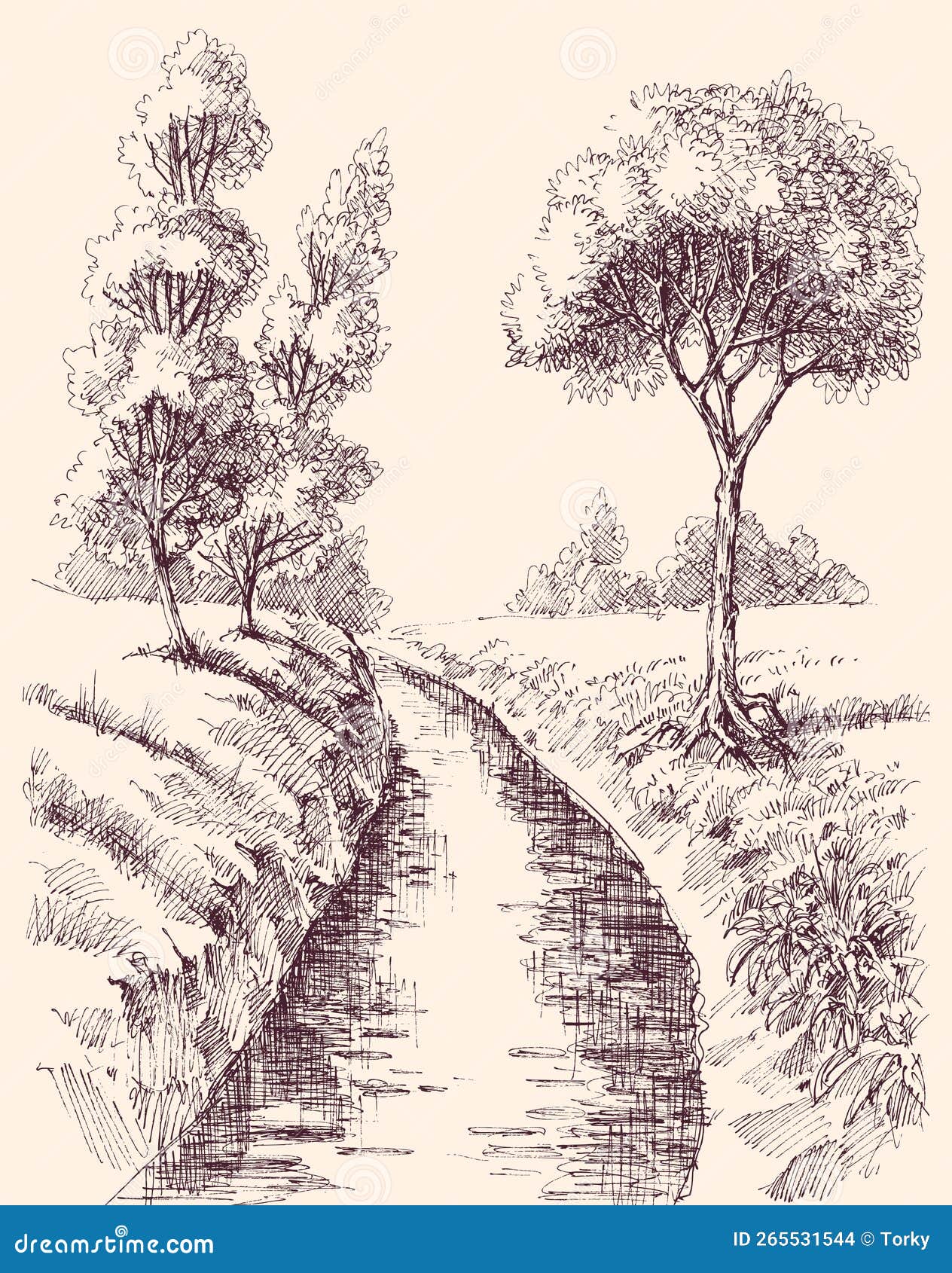 River Bed Hand Drawn Stock Illustrations – 24 River Bed Hand Drawn ...