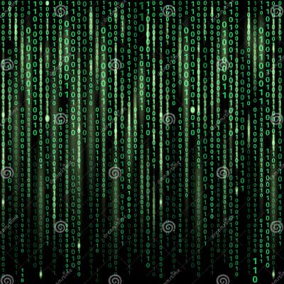 Stream of Binary Code on Screen. Abstract Vector Stock Vector - Illustration of coding, number ...