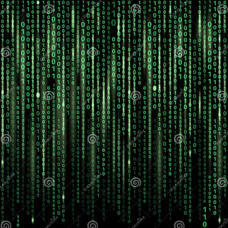 Stream of Binary Code on Screen. Abstract Vector Stock Vector - Illustration of coding, number ...