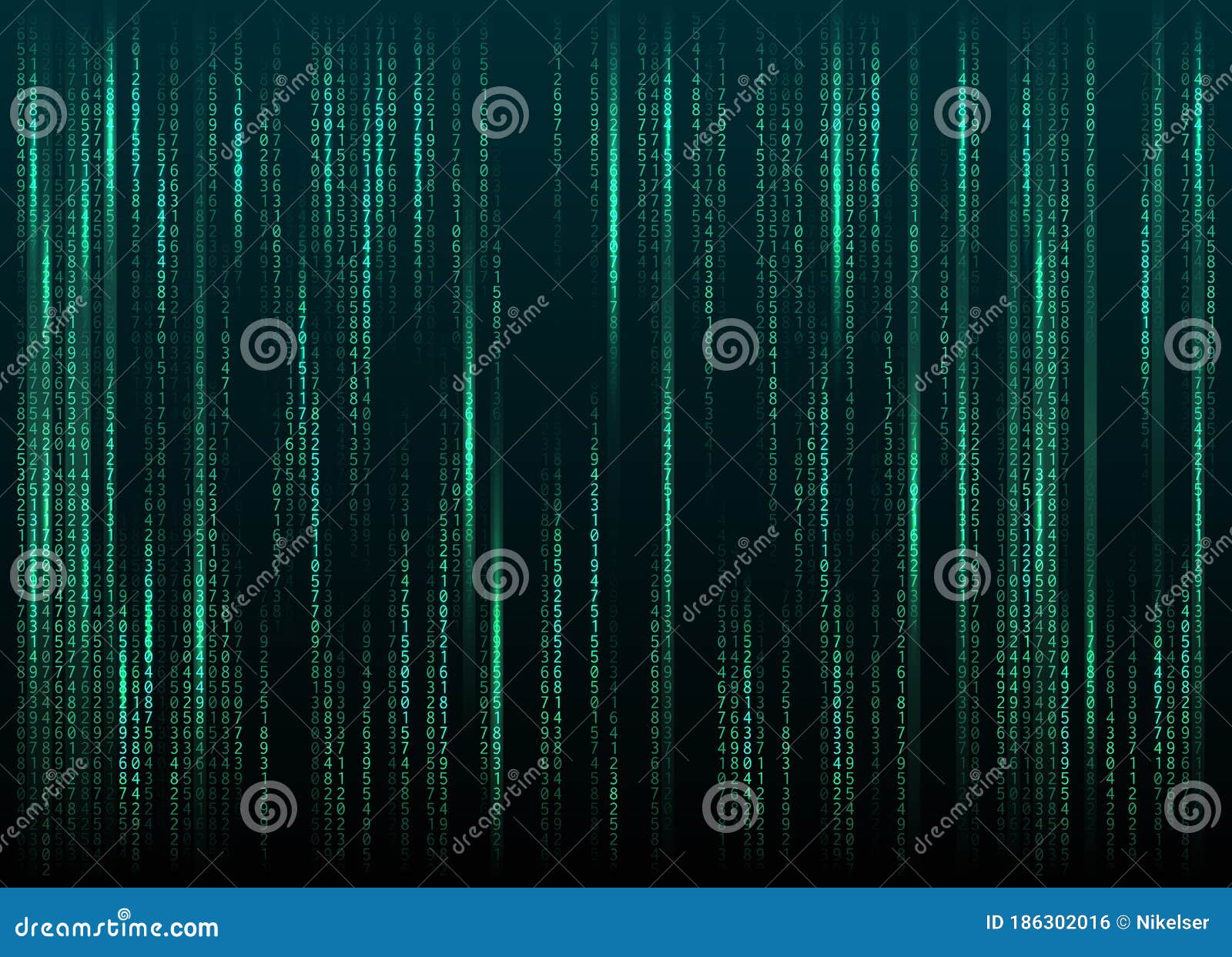 Stream of Binary Code on Screen. Abstract Vector Background Stock Vector - Illustration of data ...