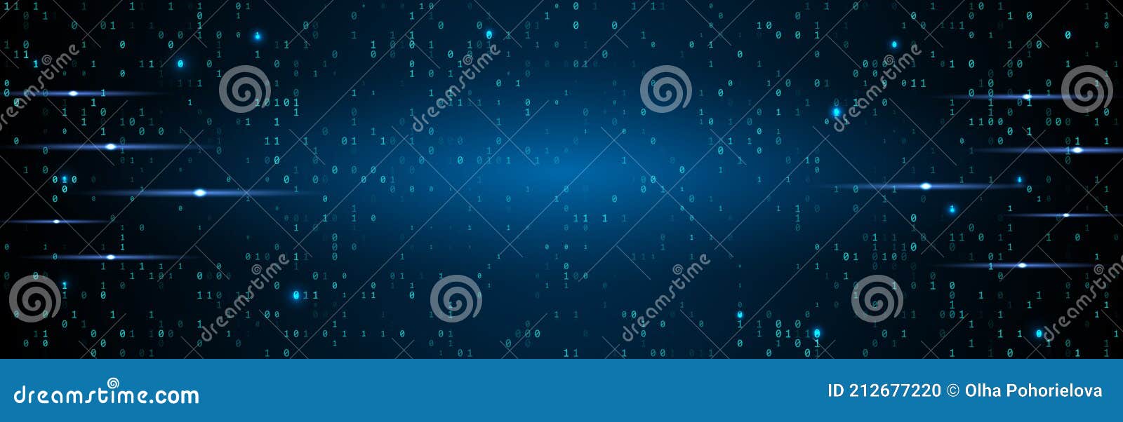 A Stream of Binary Code on the Screen. Computer Binary Numbers Stock Vector - Illustration of ...