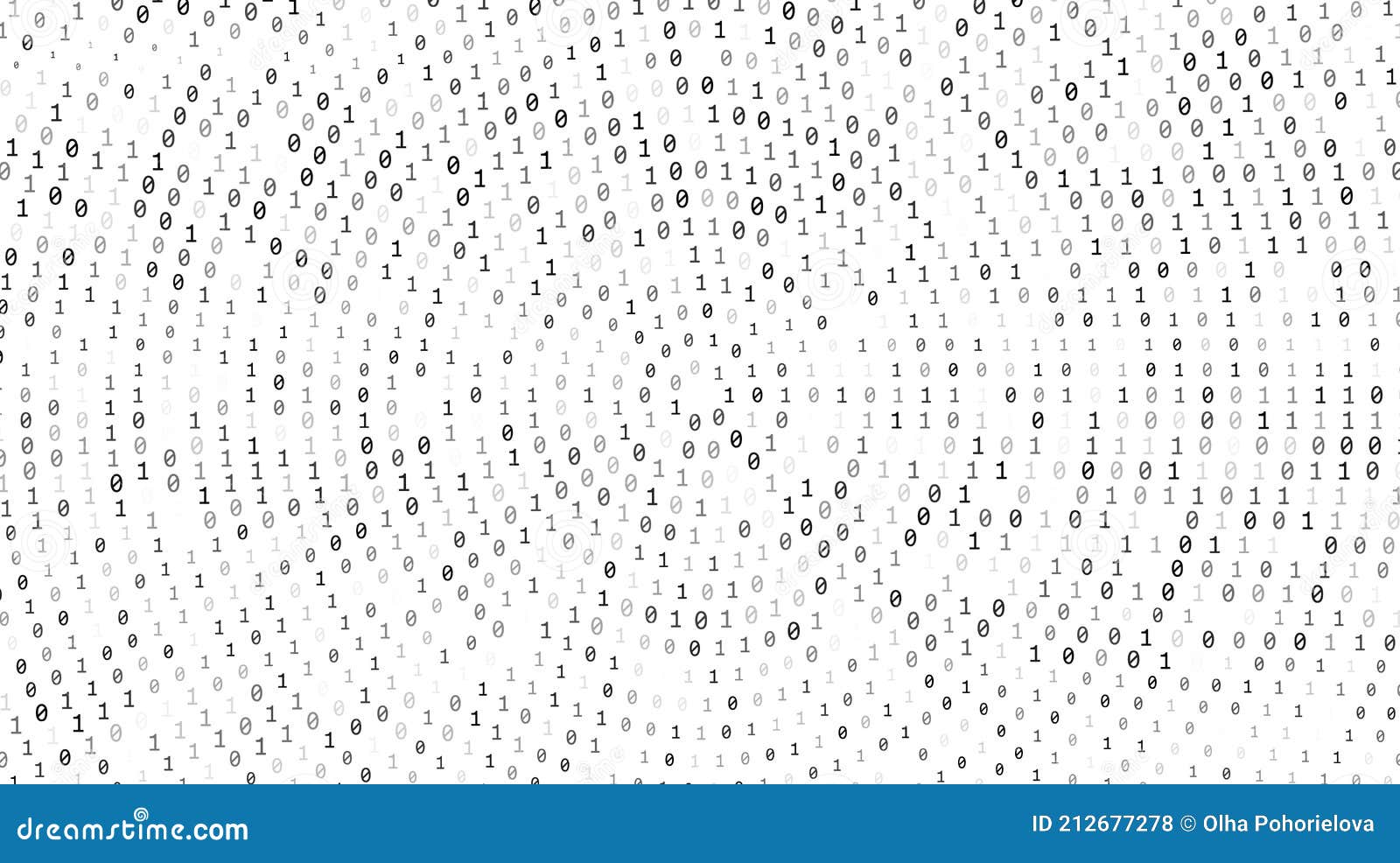 A Stream of Binary Code on the Screen. Computer Binary Numbers Stock Vector - Illustration of ...