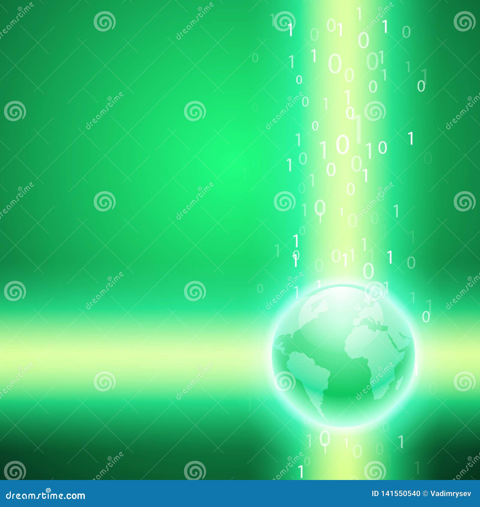 Stream of Binary Code To the Globe. Green Background. Stock Vector ... Stream of Binary Code To the Globe. Green Background. Stock Vector ...