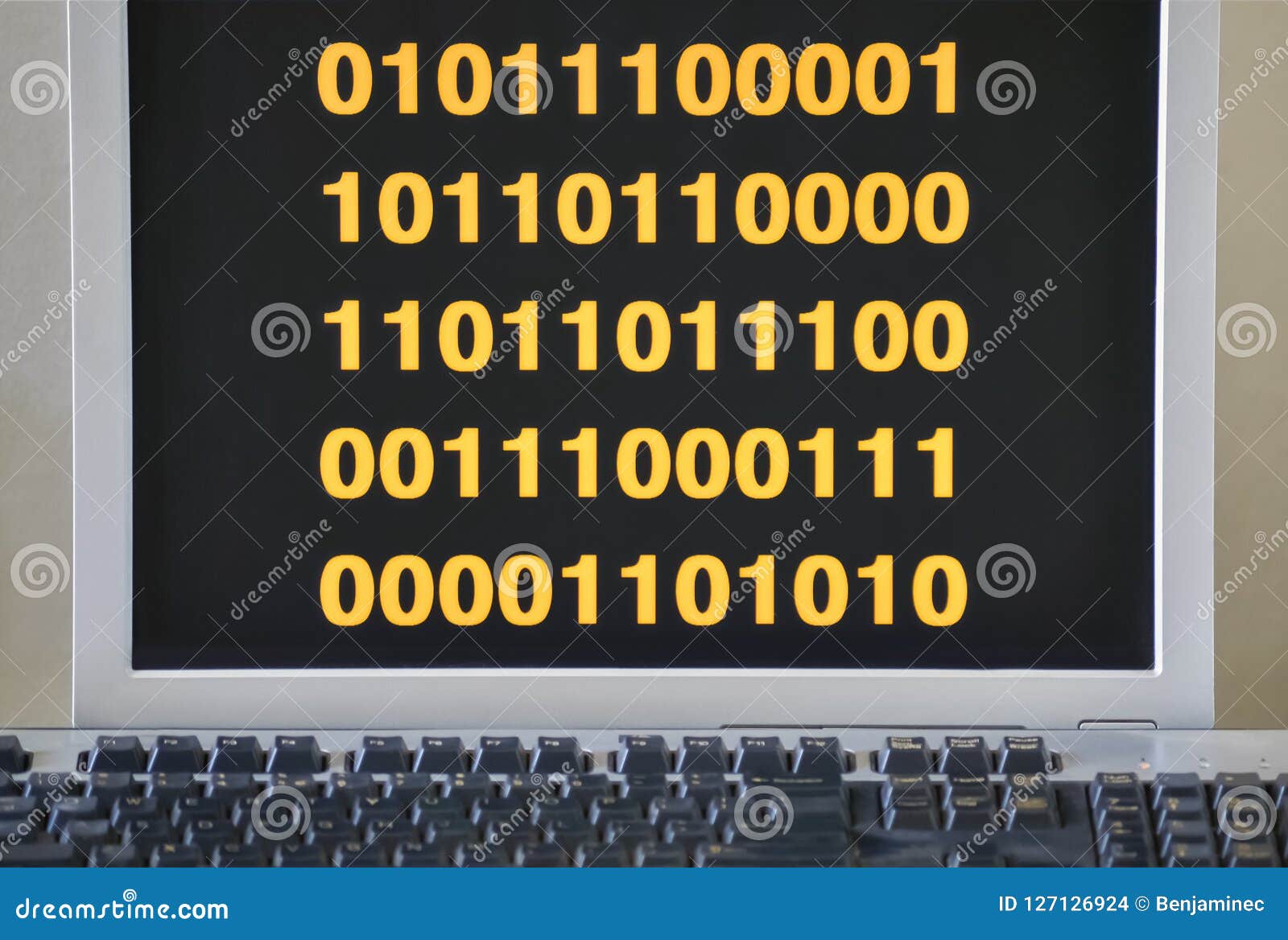 A Stream Of Binary Matrix Code On The Screen. Numbers Of The Computer ...