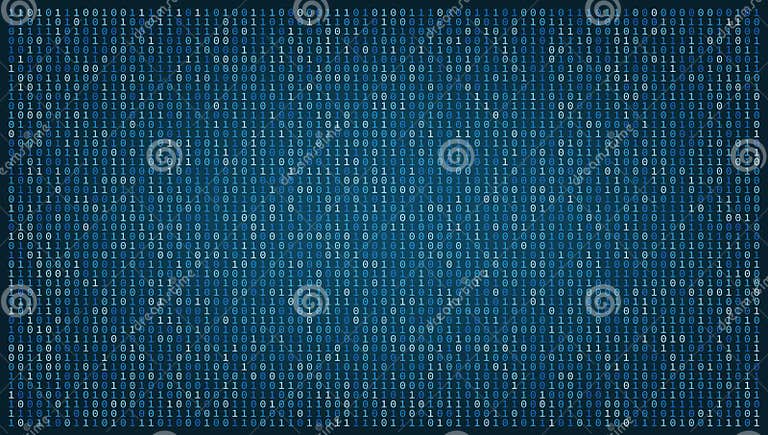Stream of Binary Matrix Code on 16x9 Full Screen Stock Vector ...