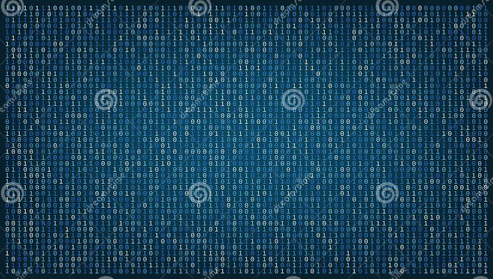Stream of Binary Matrix Code on 16x9 Full Screen Stock Vector ...