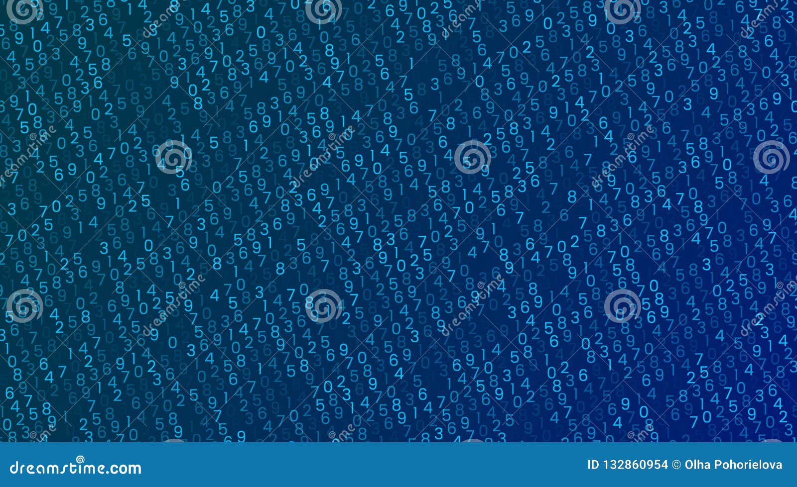 A Stream of Binary Matrix Code on the Screen. Numbers of the Computer ...