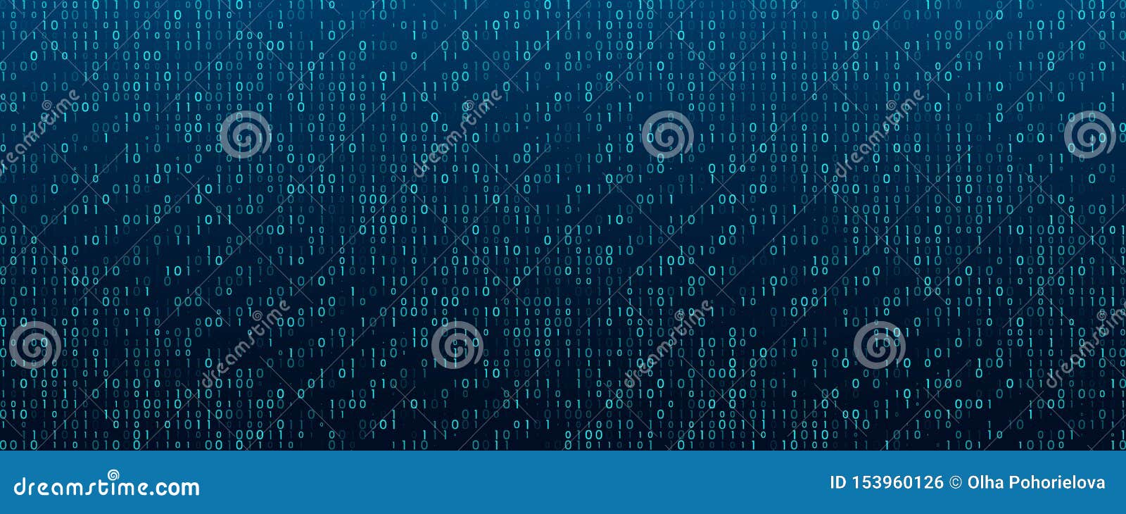 A Stream Of Binary Matrix Code On The Screen Numbers Of The Computer Matrix Stock Vector