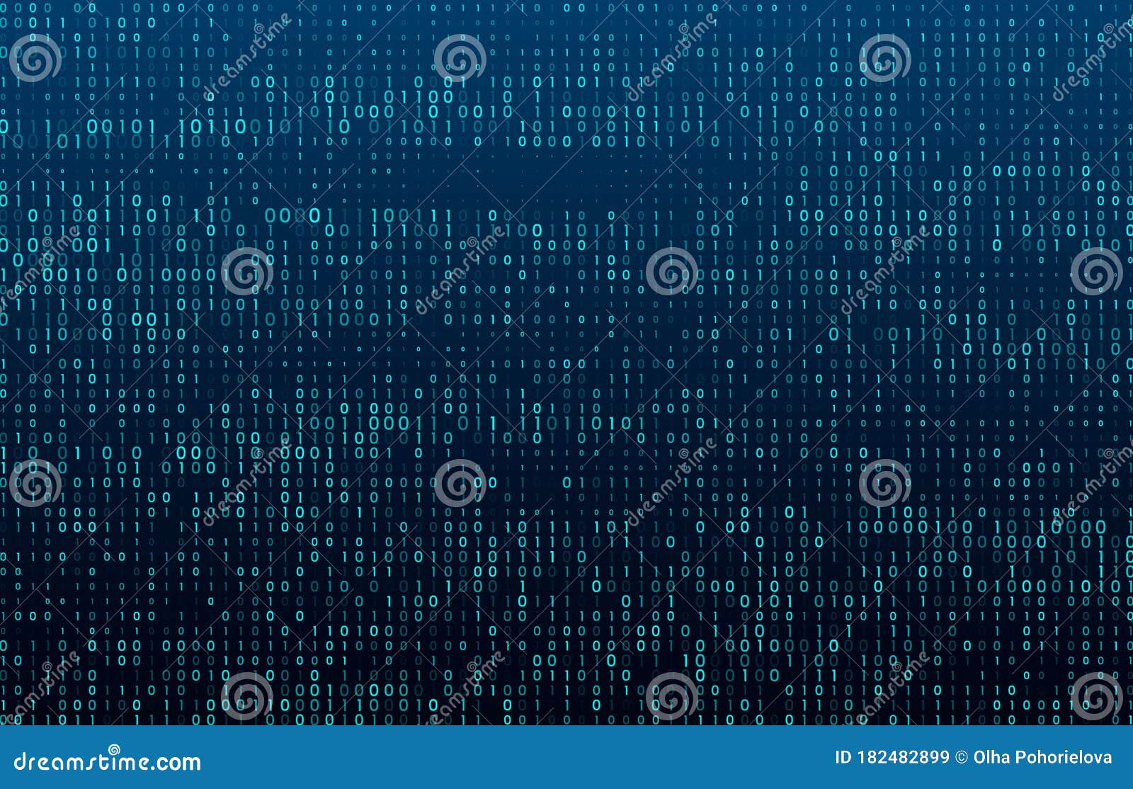 A Stream Of Binary Matrix Code On The Screen. Numbers Of The Computer Matrix Stock Illustration ...